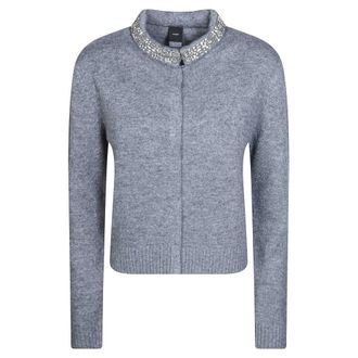 Pinko Pinko, Femme, Pulls, Gris, Taille: 40 FR Colonia Cardigan Blend Wool