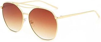 Generic Pour femmes, lunettes de soleil rétro polygonales en métal à grand cadre, lunettes de plage en plein air (couleur : C, taille : moyen) 2026, G, Taille