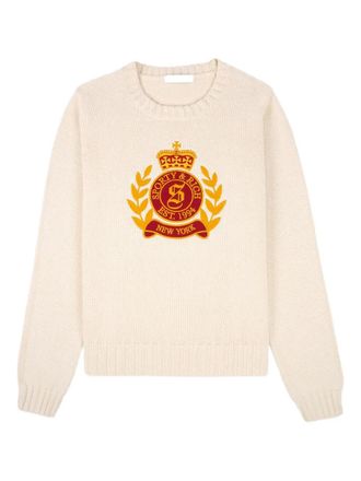 Sporty & Rich pull &agrave; logo brod&eacute; - Tons neutres