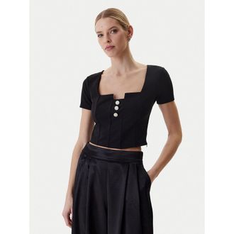 Guess Bluse W6RP08 KCBO2 Schwarz Classic Fit
