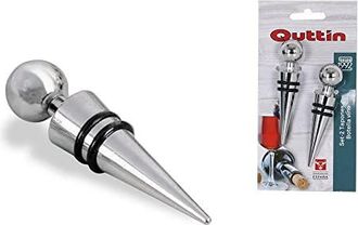 Quttin Set mit 2 Stöpseln, Edelstahl, Weinflaschen, Marke Quttin
