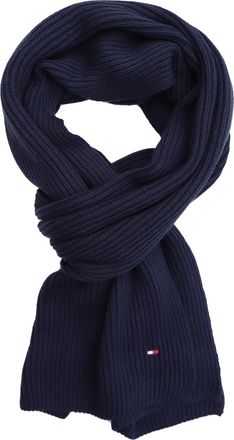 Tommy Hilfiger Schal Strickschal Cotton Cashmere Scarf Blau Space Blue