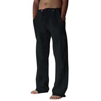 Generic Pantalon chino pour homme - Coupe droite - Pantalon de loisirs - Pantalon en tissu l&eacute;ger - Respirant - Avec poches - Cordon de serrage - Pantalon pour