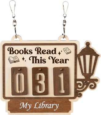 Generic Leesteller Buchtracker - Praktisches Holz Anh&auml;nger Leseziel, Dekoratives Ledermotiv, Einfaches Tragbares Buchger&auml;t, Organisierte Leseverfolgung | Pr&auml;z