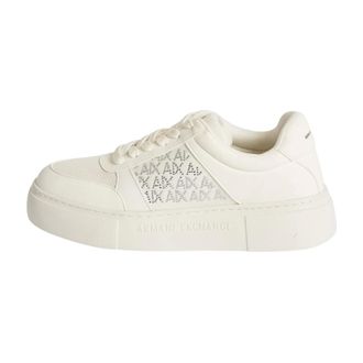 A|X Armani Exchange Femme, Chaussures, Blanc, Taille: 37 EU Baskets Enti&egrave;rement Orn&eacute;es de Strass
