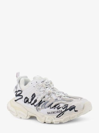 Balenciaga Womens Sneakers Track Signature White Polyurethane-Rubber Trainers Polyurethane/rubber