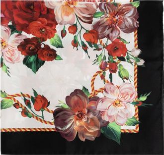 Dolce & Gabbana Femme, Accessoires, Multicolore, Taille: ONE Size Foulard en soie &agrave; motif floral