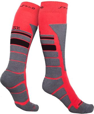 Spaio Erwachsene Socken Thermo Ski Lite, Red/Grey/Black, 38-40