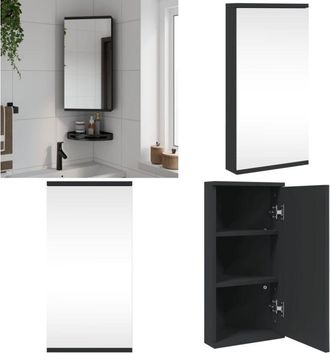 vidaXL Eck-Spiegelschrank Schwarz 30x24x60 cm - Vidaxl