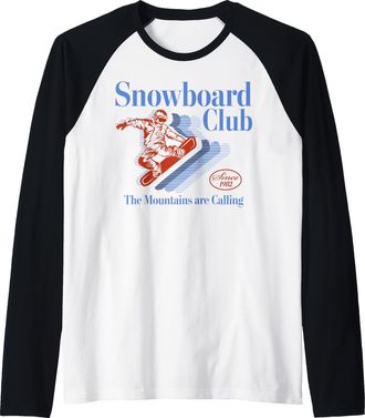 Trendy Apparel Snowboard Club The Mountains Are Calling 1982 Raglan