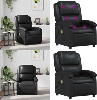 vidaXL Massagesessel Schwarz Kunstleder - Massage Stuhl - Relaxsessel - TV-Sessel - Ecksofa - Wohnzimmersofa - Home & Living