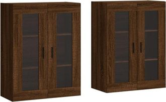 vidaXL Armoires murales 2 pcs chêne marron bois dingénierie Vidaxl
