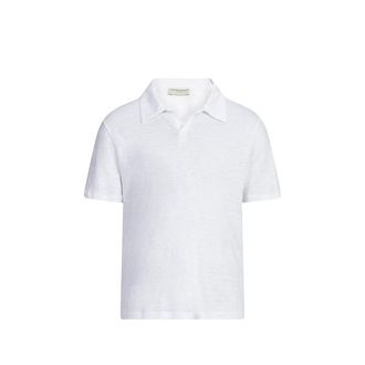 Officine G&eacute;n&eacute;rale Polo uni &agrave; manches courtes en lin