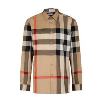 Burberry Homme, Chemises, Beige, Taille: M Checkered Shirt