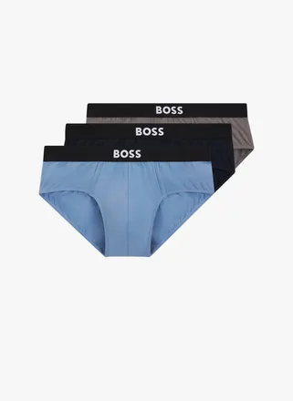 HUGO BOSS Lot de 3 slips en coton m&eacute;lang&eacute;