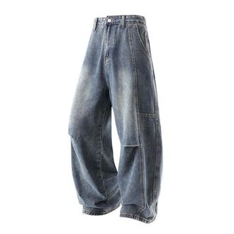 Generic Jean Homme Jeans Homme Week-End/Voyage Pantalon en Jean Ample D&eacute;lav&eacute; Automne/Hiver - Style Casual Saisonnier avec Volume Tendance pour Usage Quotidien