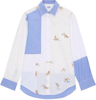 Msgm Msgm, Femme, Blouses et Chemises, Multicolore, Taille: 36 FR Chemise &agrave; Imprim&eacute; Floral Ray&eacute;
