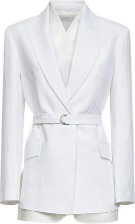 Blanca Vita Femme, Vestes, Blanc, Taille: 36 FR Veste &agrave; revers pointus avec ceinture