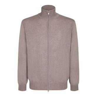 Soft Goat Rei&szlig;verschluss-Strickjacke - - Knitwear - Herren - Beige - XL