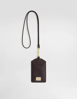 Dolce & Gabbana Dauphine Calfskin Keychain With Plate - Frau Collection Violett Leder Onesize