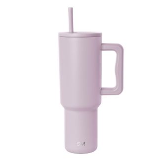 Simple Modern Thermobecher mit Strohhalm und Griff | Isolierter Edelstahl-Trinkbecher Eiskaffee-Reisebecher | Geschenke f&uuml;r Frauen und M&auml;nner | Trek | 1180ml | Lave