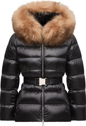 Moncler Moncler Cupidones Hooded Shearling-trimmed Short Down Jacket, Women, Black, Size: 00