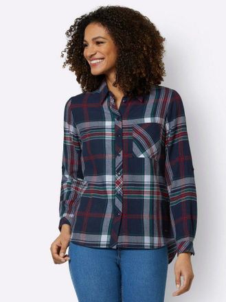 Witt Klassische Bluse Flanell-Bluse Langarm