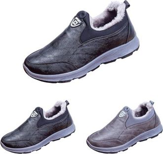 Generic Bottes de neige chaudes pour homme - Bout large - Doublure en fourrure - Chaussures dhiver thermiques d&eacute;contract&eacute;es &agrave; enfiler - Imperm&eacute;ables - Semelle