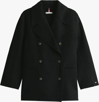 Tommy Hilfiger Manteau caban crois&eacute; en laine m&eacute;lang&eacute;e