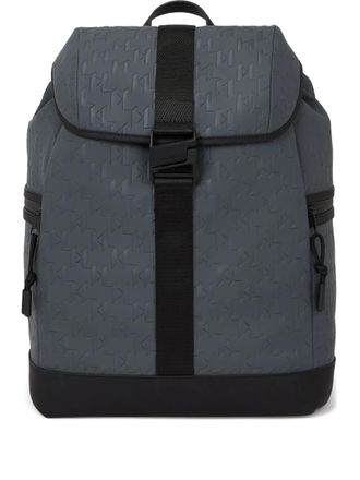 Karl Lagerfeld sac à dos imperméable à motif monogrammé - Gris