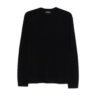 Emporio Armani Homme, Pulls, Noir, Taille: 3XL Pull en jacquard de laine vierge