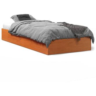 vidaXL Massivholzbett ohne Matratze Wachsbraun 90x190 cm Kiefernholz Vidaxl