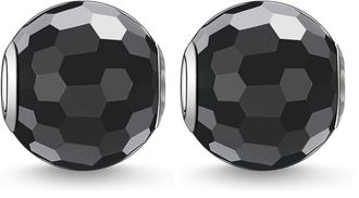 Thomas Sabo Damen Bead Obsidian facettiert Karma Beads 925 Sterling Silber K0003-023-11 (Packung mit 2)