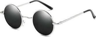 Generic Lunettes De Soleil Polaris&eacute;es Rondes Tendance For Hommes Et Femmes, Id&eacute;ales For La Conduite Et Les Trajets Domicile-travail(Silver)