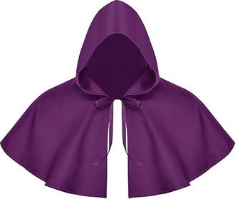 Generic Cape m&eacute;di&eacute;vale &agrave; capuche pour Halloween, cosplay, ann&eacute;es 1920, robes S pour femmes, violet, taille unique