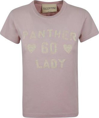 Valentino Garavani Femme, Tops, Rose, Taille: 36 FR T-shirt en coton imprim&eacute;