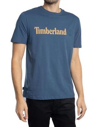 Timberland Homme T-Shirt &Agrave; Logo Lin&eacute;aire, Dark Blue, M