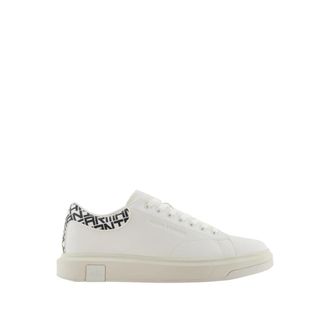 A|X Armani Exchange Wei&szlig;e Ledersneaker mit Logo-Einsatz - - Shoes - Herren - Wei&szlig; - 44 EU