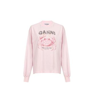 Ganni Tee-shirt col rond en coton
