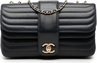 Chanel Hobo Bags - CC Horizontal Quilted Lambskin Double Flap - Gr. unisize - in Blau - f&uuml;r Damen