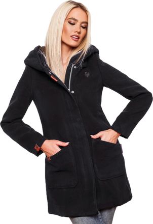 Marikoo Damen Mantel Trenchcoat Wintermantel Übergangs Jacke Parka Lang B819 [B819-Maik-Dark-Navy-Gr.3XL]
