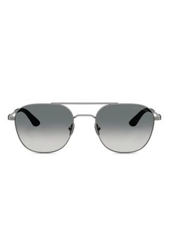 Giorgio Armani lunettes de soleil &agrave; monture pilote - Gris