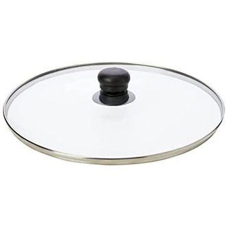 Ibili 970732 Couvercle 32 cm en Verre + Inox Transparent/Argent/Noir