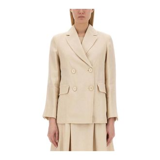 Max Mara Laura Blazer Double-Boutonn&eacute; - Femme - Vestes - Beige - Taille: 40 FR