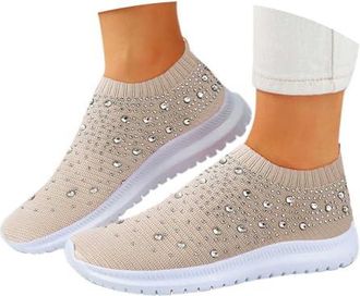 Generic Chaussures &eacute;l&eacute;gantes &agrave; enfiler pour femme - Chaussures de sport plates et tendance - Pour lext&eacute;rieur, la marche, le fitness, les infirmi&egrave;res - Chaussu