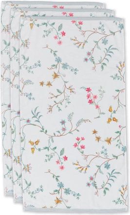 Pip Studio Handtuch-Set Les Fleurs 3X Farbe Weiß, Größe 55x100 x 3
