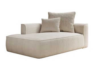 Vente-Unique Recamiere - linksseitig - grob Gerippter Cord - Beige - PINETA