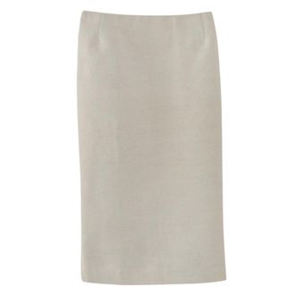 Prada linen and cotton-blend pencil skirt Size XS