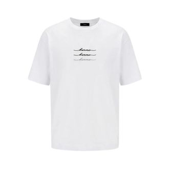 Herno Homme, Tops, Blanc, Taille: XL T-Shirt Avec Broderie