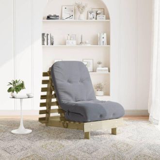 vidaXL vidaXL Canap&eacute;-lit futon avec matelas 60x206x11 cm bois de pin impr&eacute;gn&eacute;